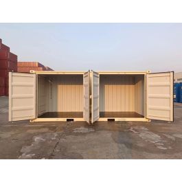 20' Single Trip (New), Standard Height Container with Side Doors, Beige ...